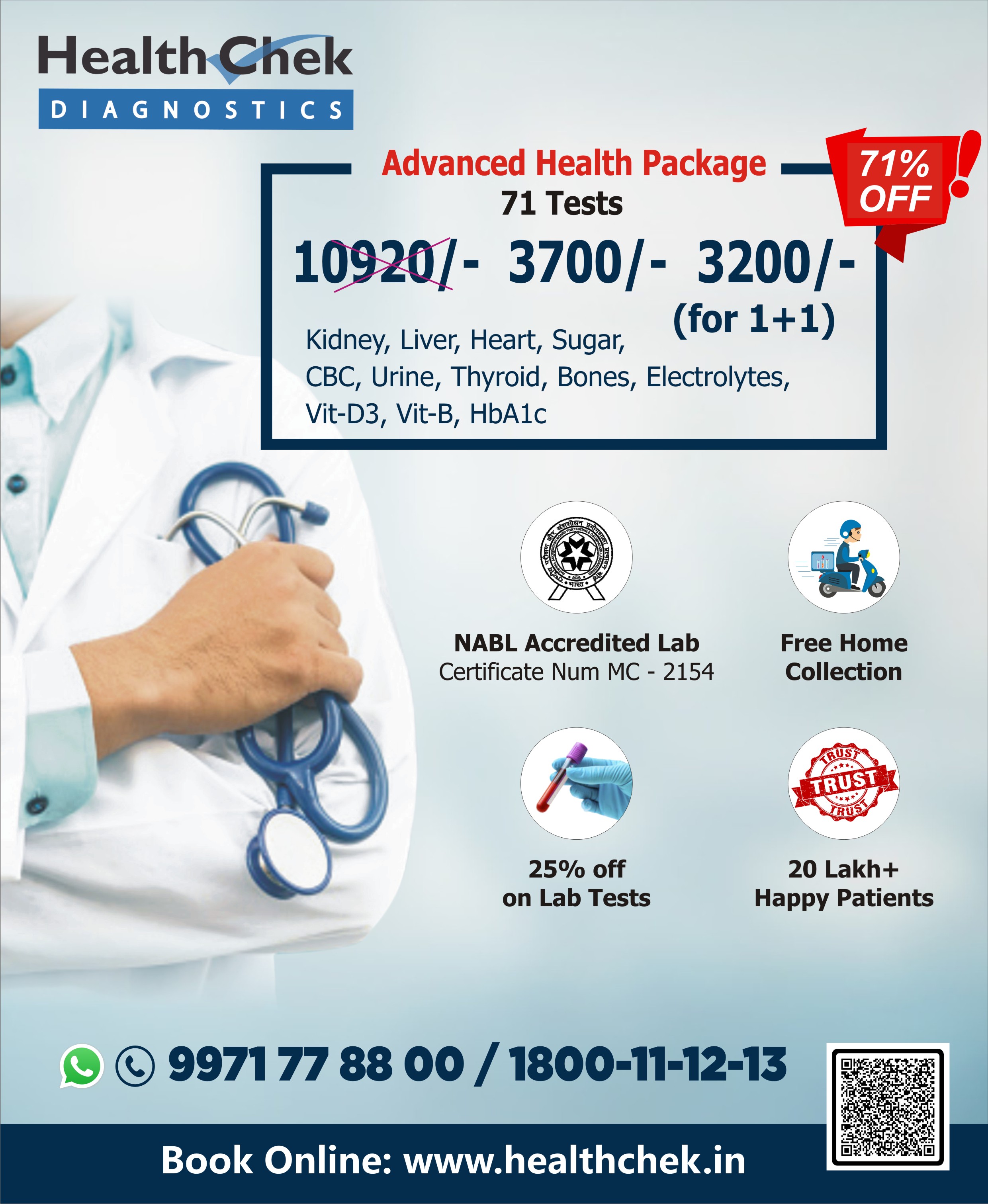 Get Your full Body Advance Checkup with our Health Chek Package starts ...